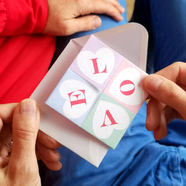Personalised Valentine Origami Fortune Teller Card - Hello Ruth
