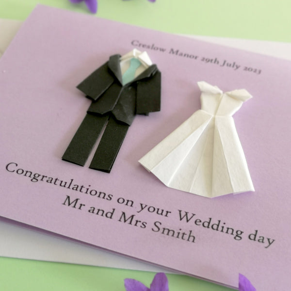 Personalised Origami Wedding card - Hello Ruth